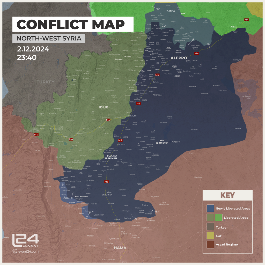 North-West Syria Conflict Map - levant24