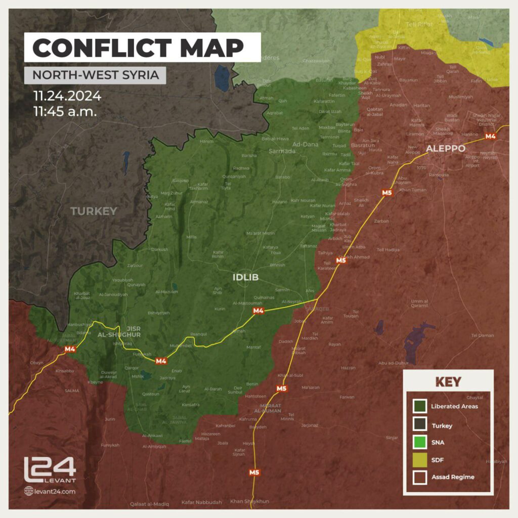 Syria Conflict Map - levant24