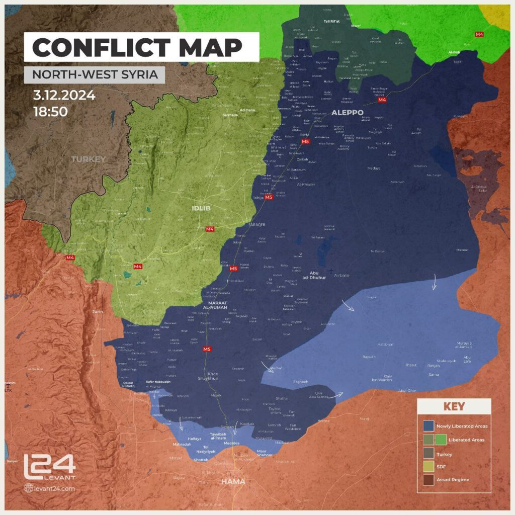 Syria Conflict Map - levant24